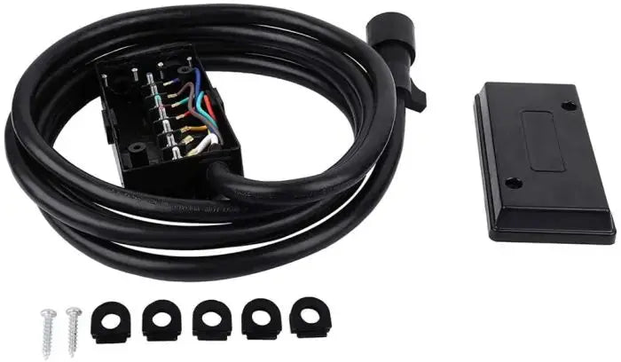 RV 7 Way Plug Inline Pre-Wired Trailer Cord Junction Box w/12 Foot Cab ...