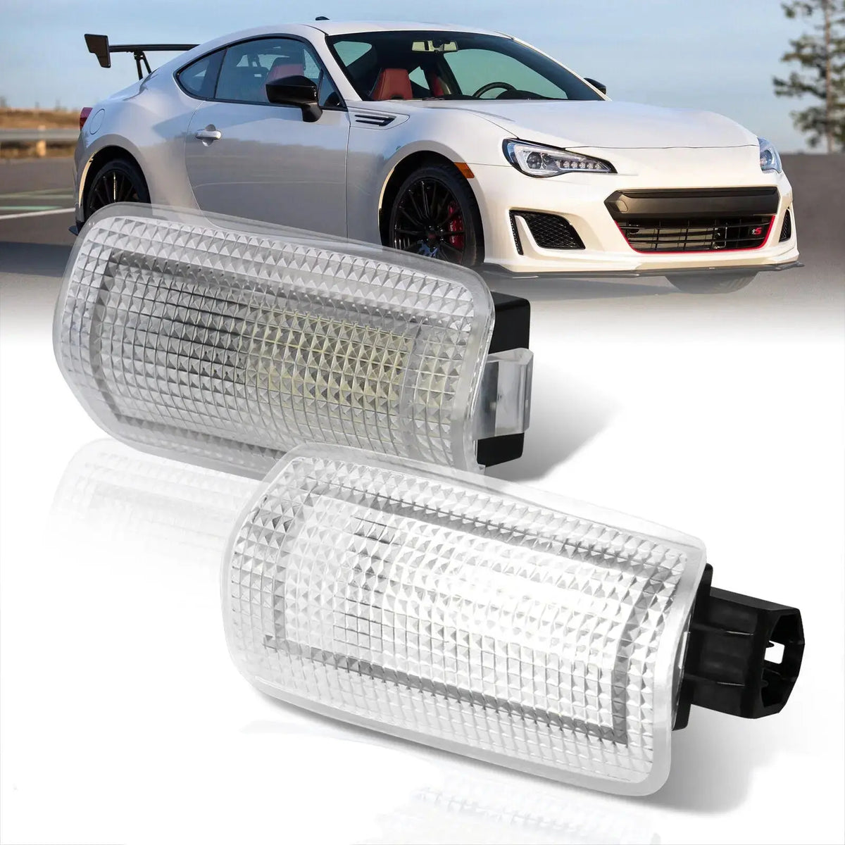 2Pc Led Foot Well Step Door Courtesy Lights Lamps For Subaru Impreza ...