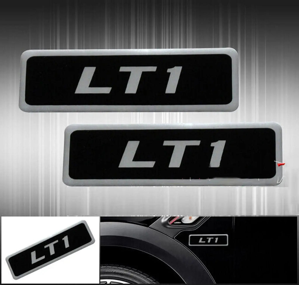 2X Gray Black Lt1 Jdm Adhesive Emblem Decal Sticker Badge Fender Door ...