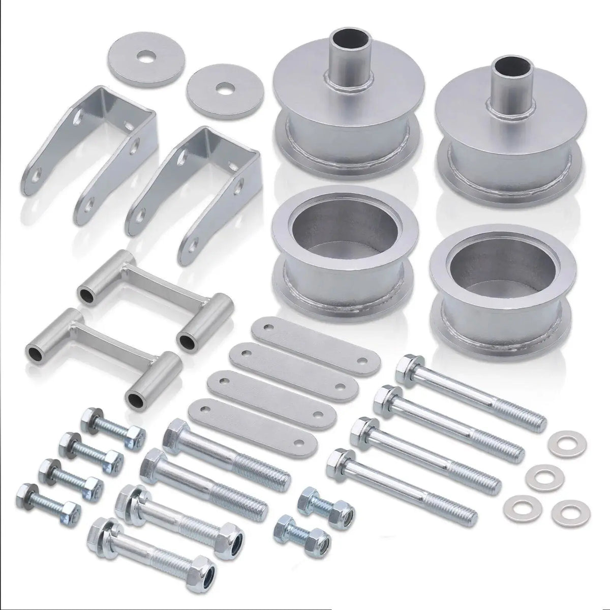 2" Front Rear Full Lift Kit Silver+Shock Extender For 2007-2018 Jeep ...