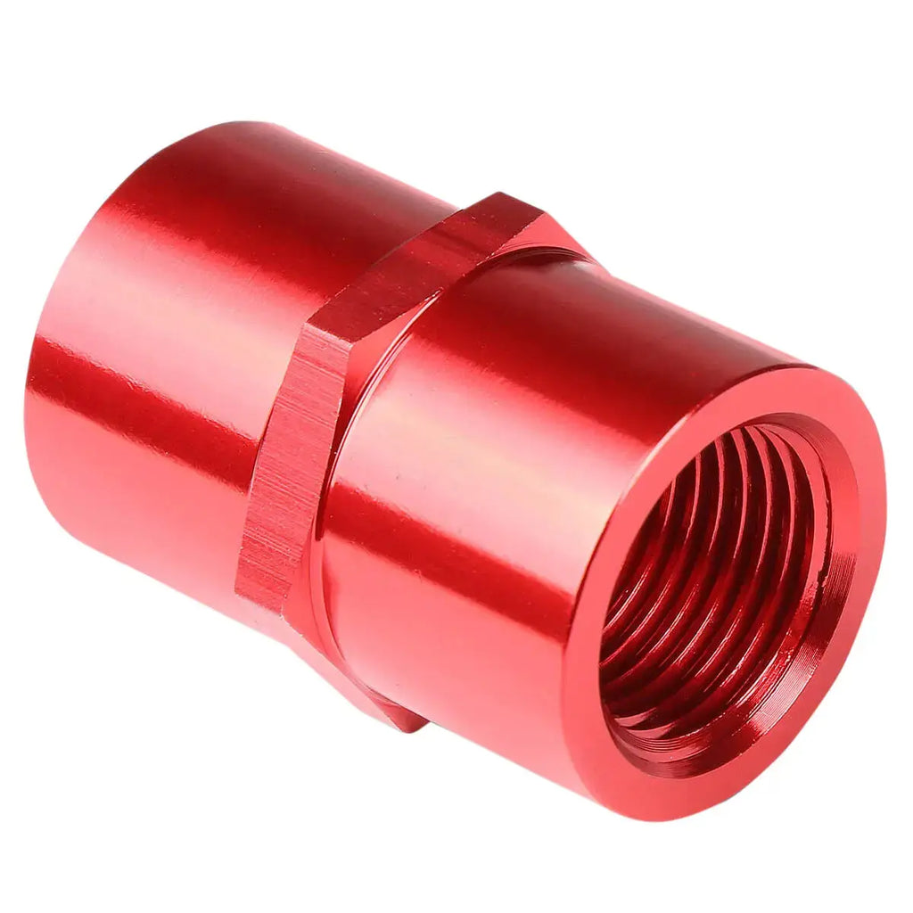 Female 1/2" Npt Piping Coupler Red Anodized Finish Aluminum Fitting Ad ...