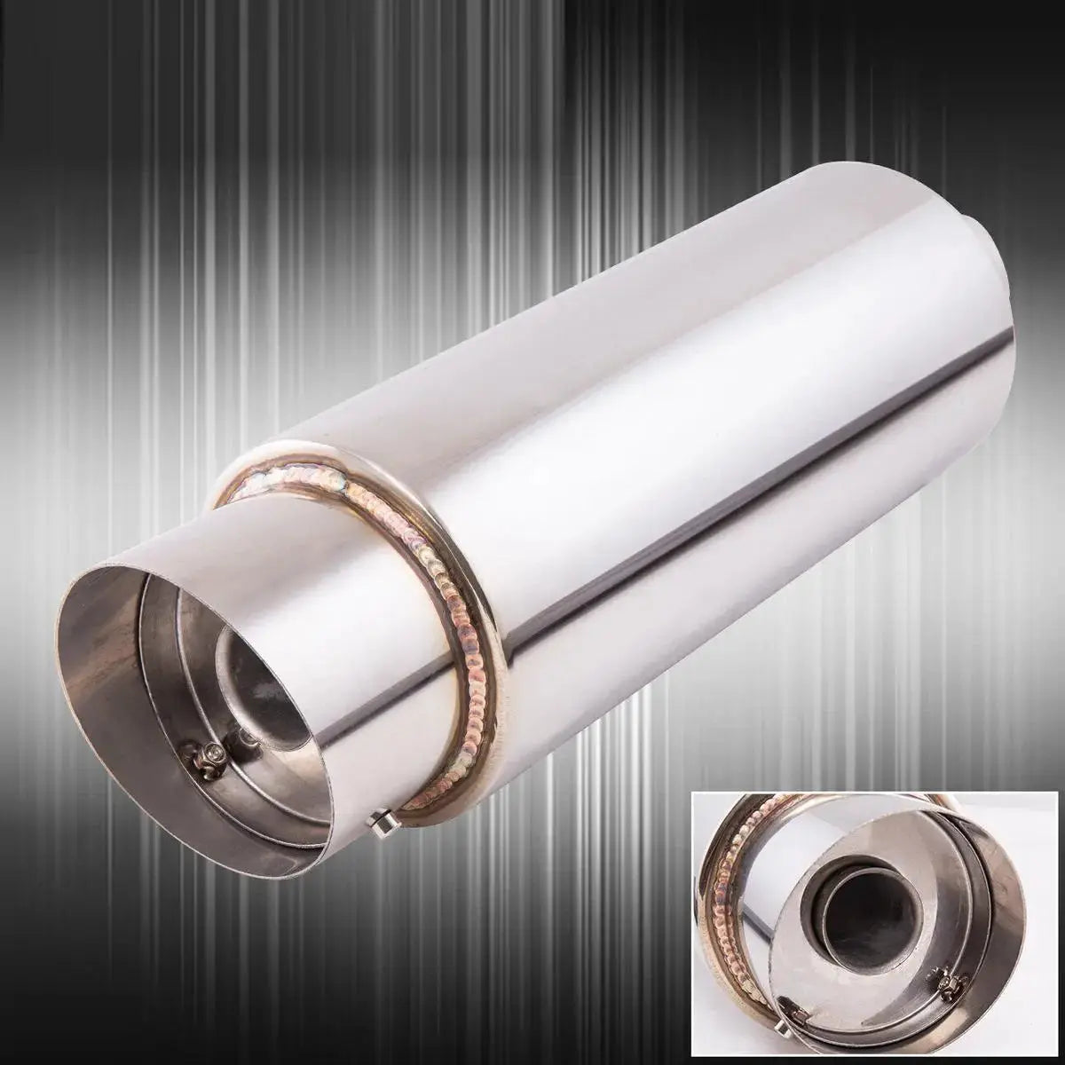 4" N1 Fireball Slant Tip Stainless Steel Inlet Weld On Muffler Silence ...