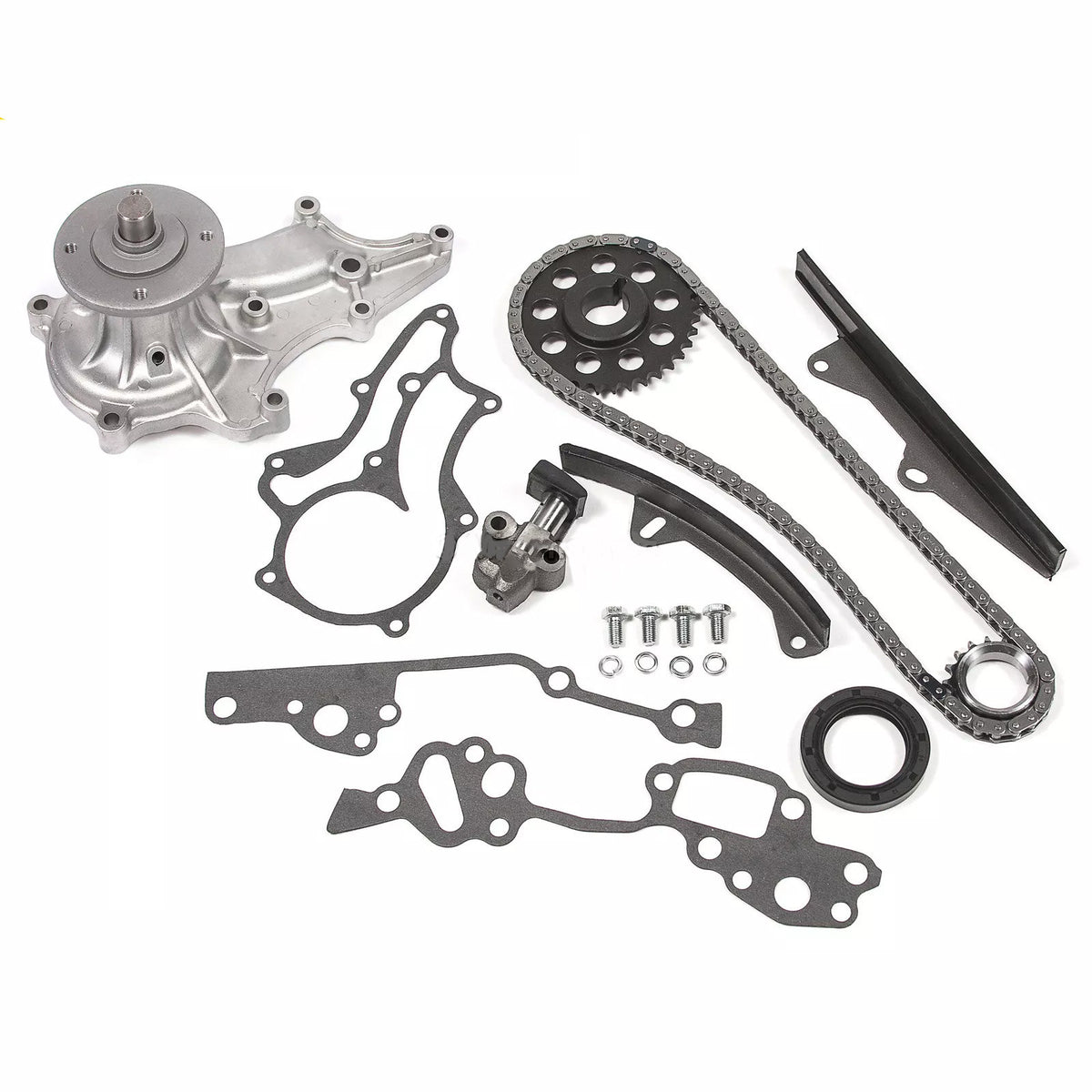 Timing Chain Kit w/ Metal Guides Water Pump Fit 85-95 Toyota 22R 22RE ...