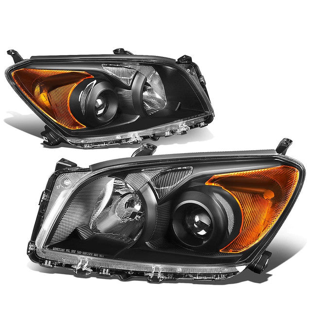 2009-2012 Toyota RAV4 Black Housing Amber Side Projector Headlight/Lam ...