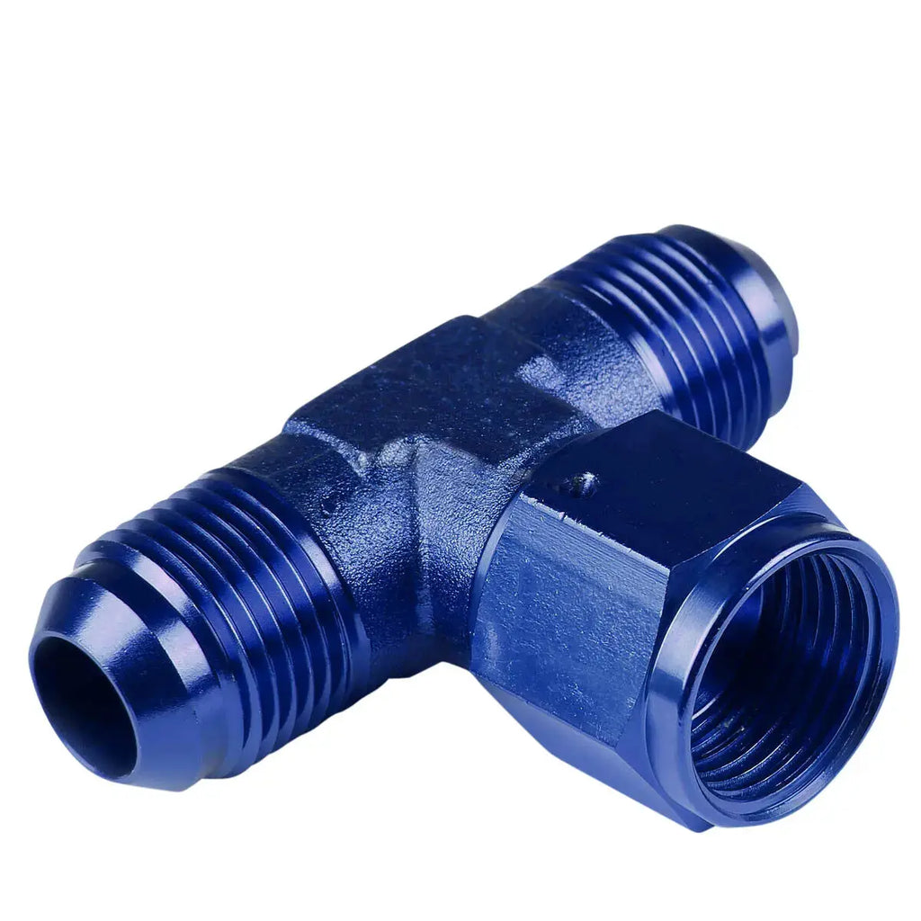 An10 An-10 Female Male Flare Swivel Tee Blue Aluminum Anodized Fitting ...