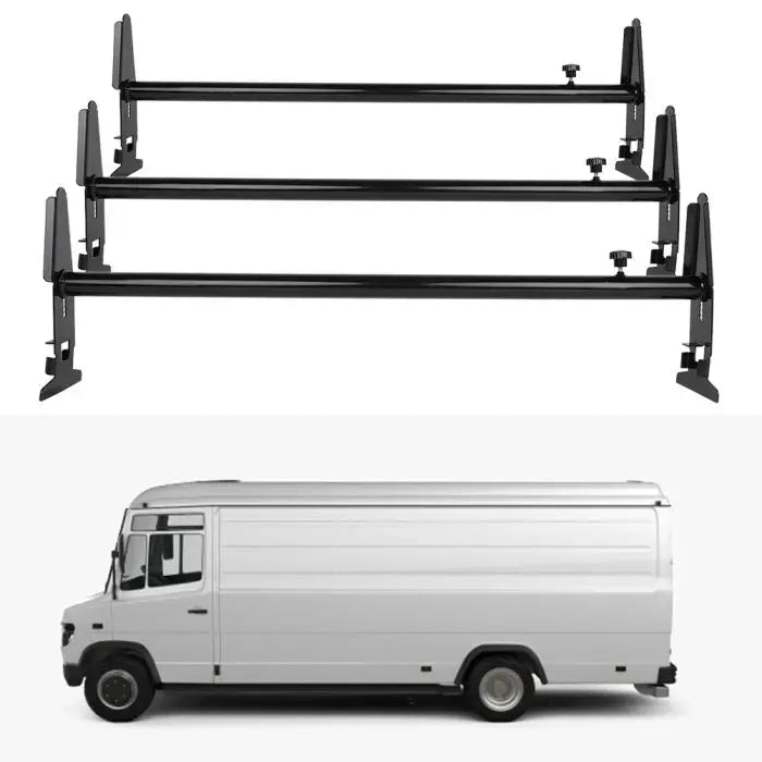 NEW Van Roof Ladder Rack Cargo Carrier Square 3 Rail For Chevy Dodge F ...