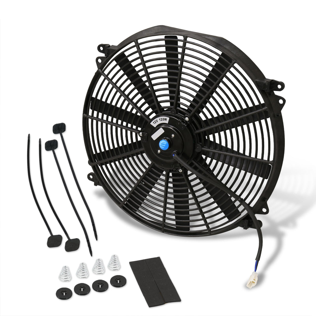 Universal 16" Radiator Fan Black – Dynamic Performance Tuning