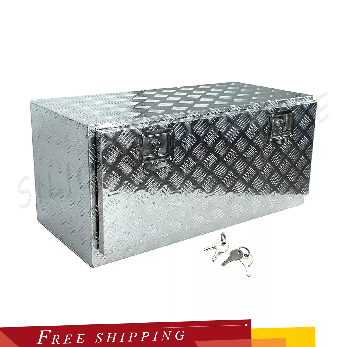 36"X 17"X 18" Aluminum Trailer Tool Box Heavy Duty Tool Storage Box wi ...