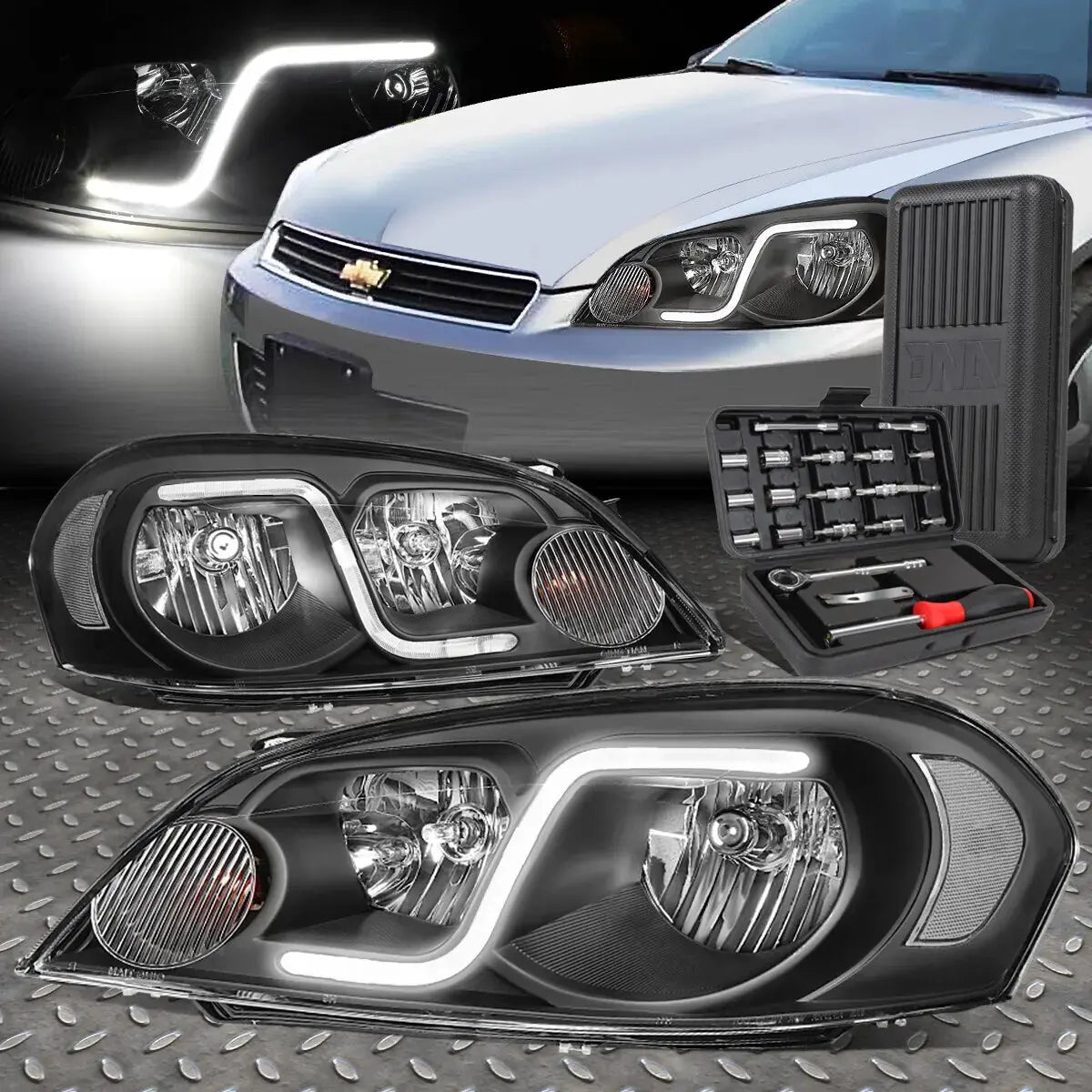 06-16 Chevy Impala Limited Led Drl Black Clear Corner Headlights+Tool ...