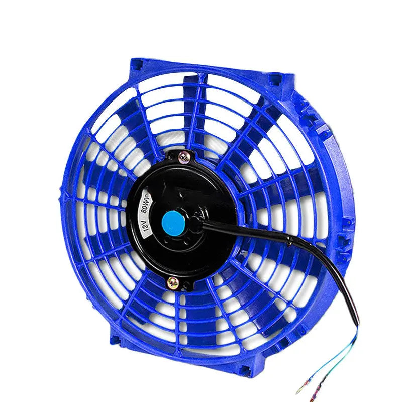 10" 12V ELECTRIC SLIM PUSH/PULL BLUE ENGINE COOLING/RADIATOR FAN+MOUNT ...