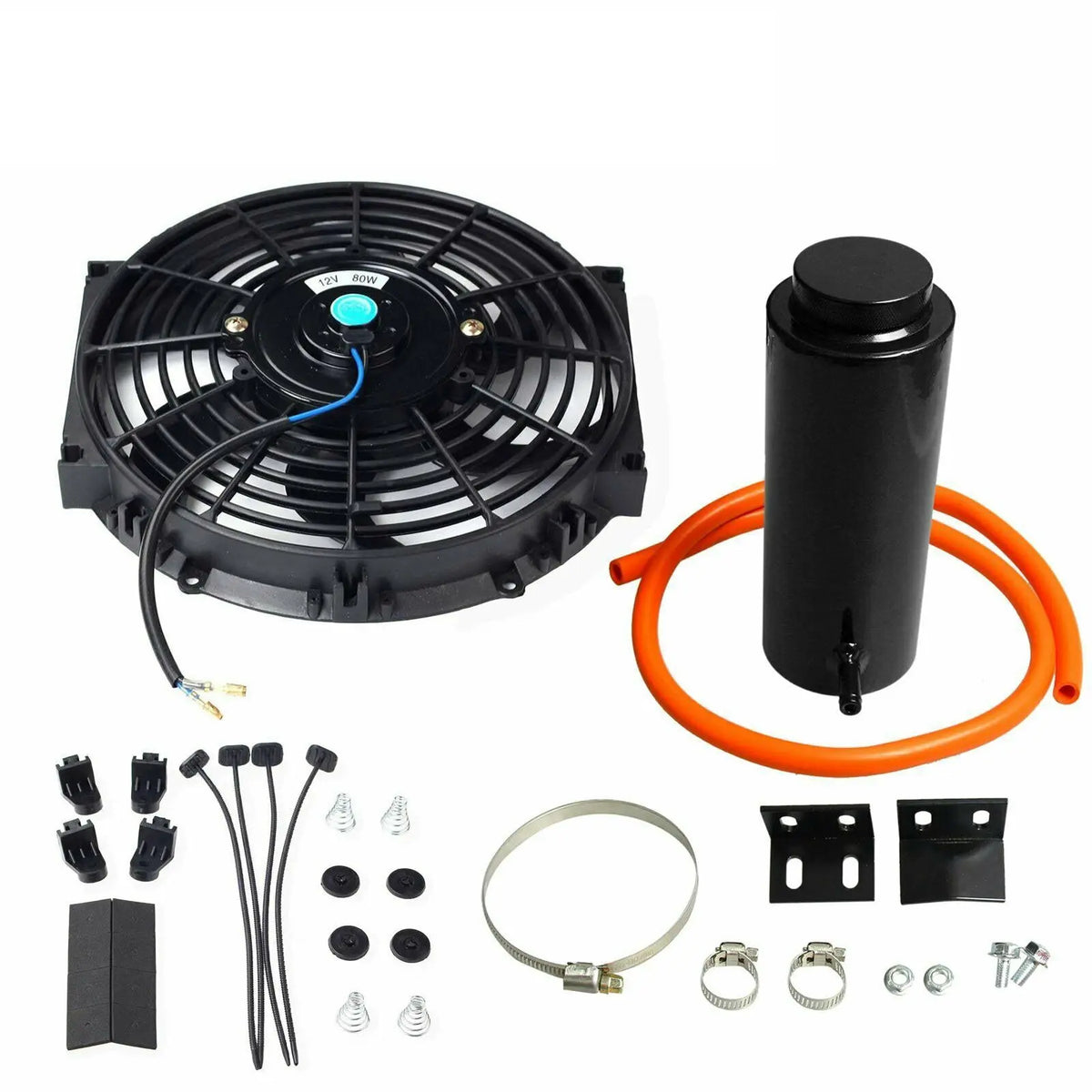 10"Inch Radiator Fan Thin Electric Cooling 12V 1500Cf Black+Coolant Ta ...