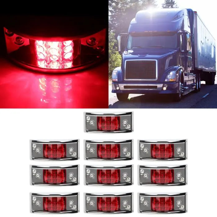10X LED 5 inch red indicator trail light Pickup Truck Lorry boat van ...