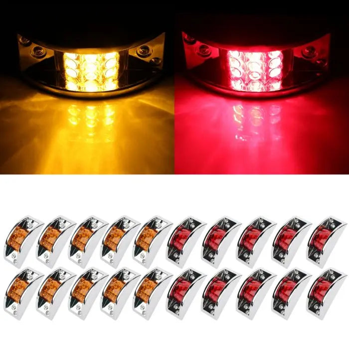 10X amber 12 LED indicator trail light Pickup Truck Lorry Peterbilt +1 ...
