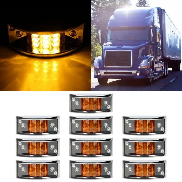 10x LED amber indicator trail light Pickup Truck Lorry Peterbilt trail ...