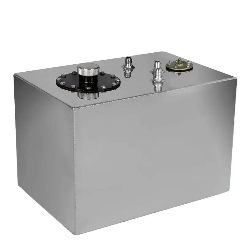 12 GALLON TOP-FEED PERFORMANCE POLISHED ALUMINUM FUEL CELL TANK+CAP+LE ...