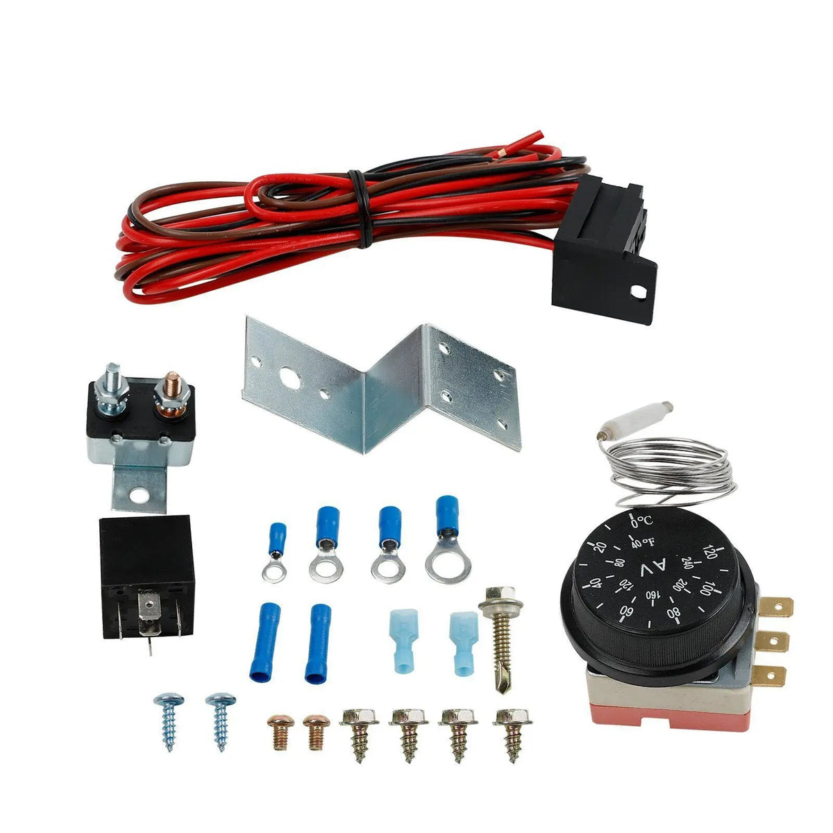 12V Adjustable Electric Radiator Fan Thermostat Control Relay Wire Har ...