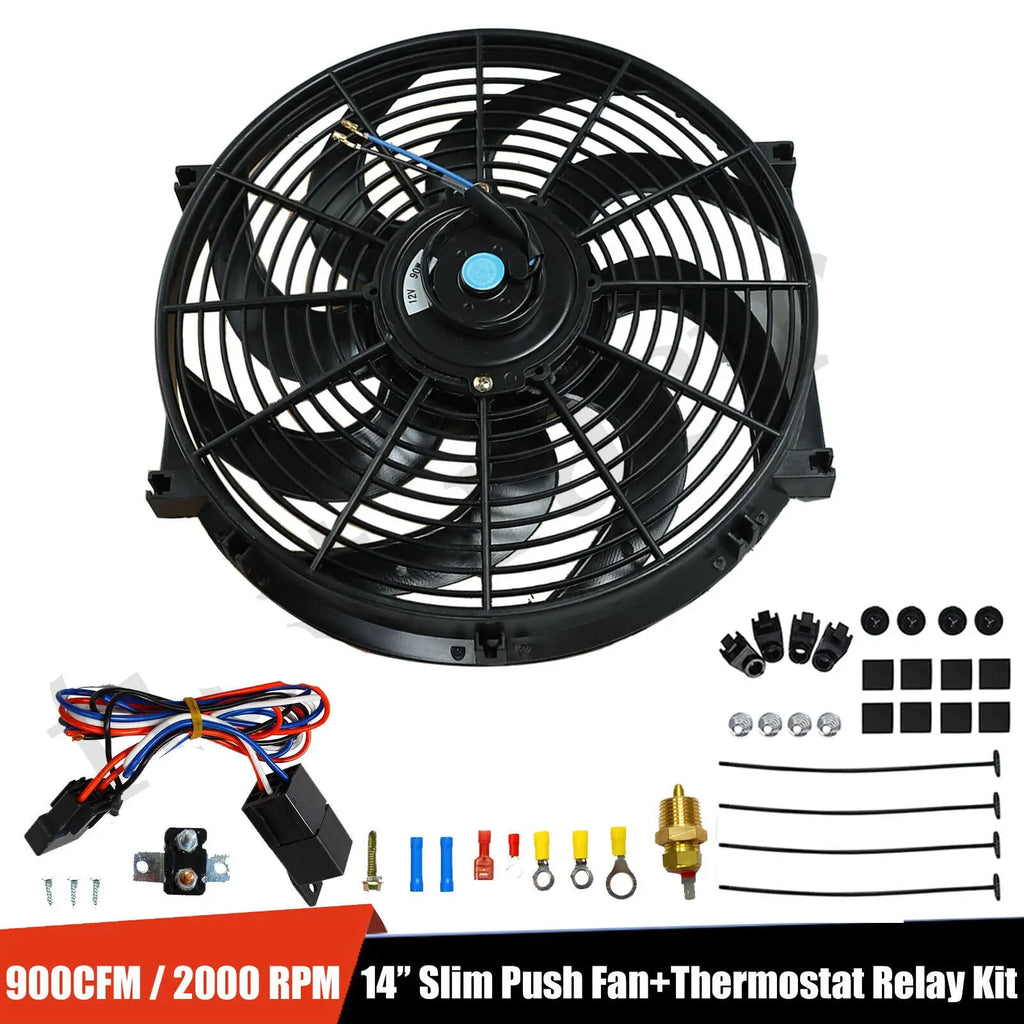 14"Electric Radiator Fan High 900 Cfm Thermostat Wiring Switch Relay K ...