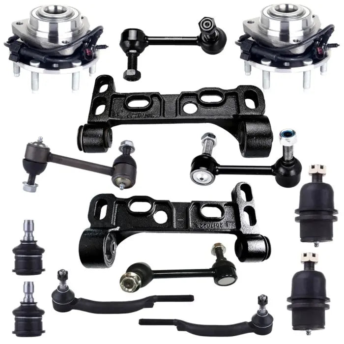 14pc Suspension Kit Control Arm Wheel Hub and Bearing Assembly for Che ...