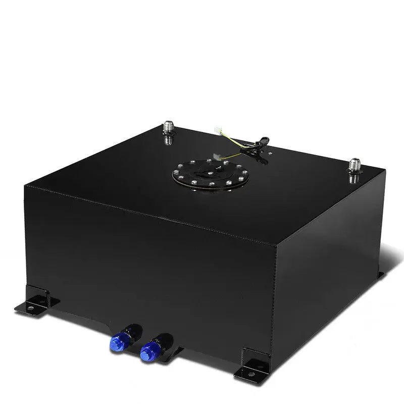 15.5 GALLON LIGHT PERFORMANCE BLACK COATED ALUMINUM FUEL CELL TANK+LEV ...