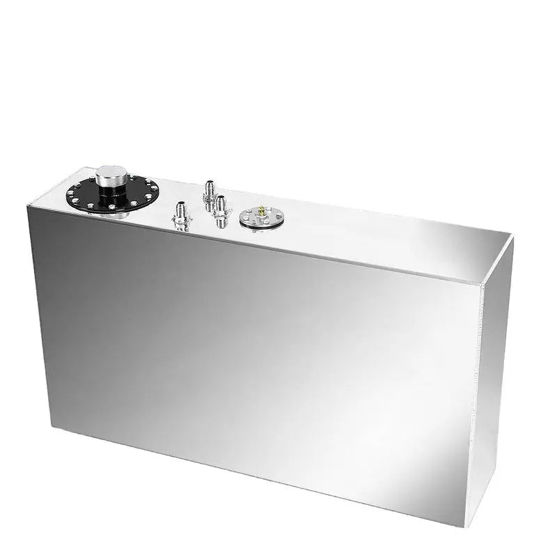 17 GALLON TOP-FEED PERFORMANCE POLISH ALUMINUM SLIM FUEL CELL TANK+LEV ...