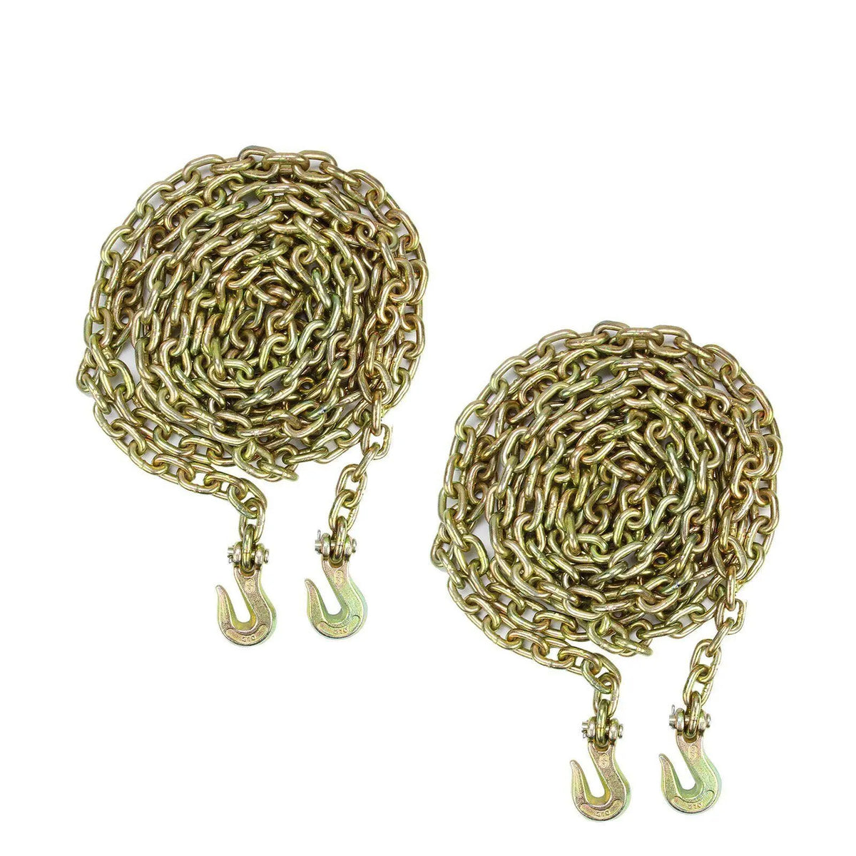 2 Pack 3/8"X20' G70 Tow Chain Tie Down Binder Chain Flatbed Truck Trai ...