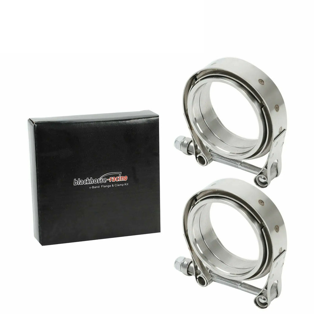 2 X 2.5" V-Band Flange & Clamp Kit For Turbo Exhaust Downpipes Stainle ...