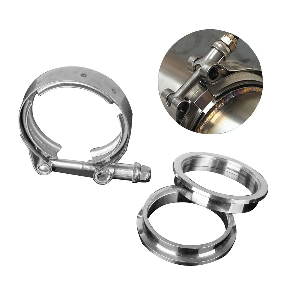 2.5'' Inch Stainless Steel V-Band Flange & Clamp Kit For Turbo Exhaust ...