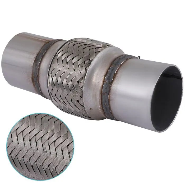 2.5" (2 1/2") x 4" x 8" Exhaust Flex Pipe Coupling Stainless Steel Hea ...
