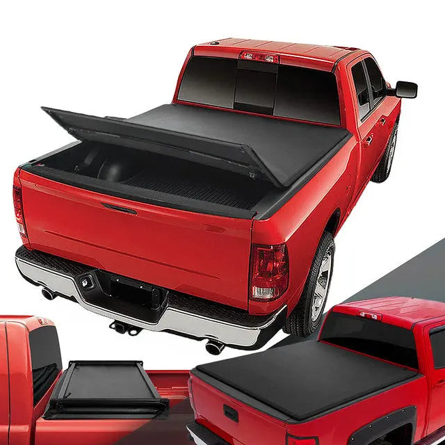 2002-2009 Ram Truck 8' Adjustable Tri-Fold Soft Top Trunk Bed Tonneau ...
