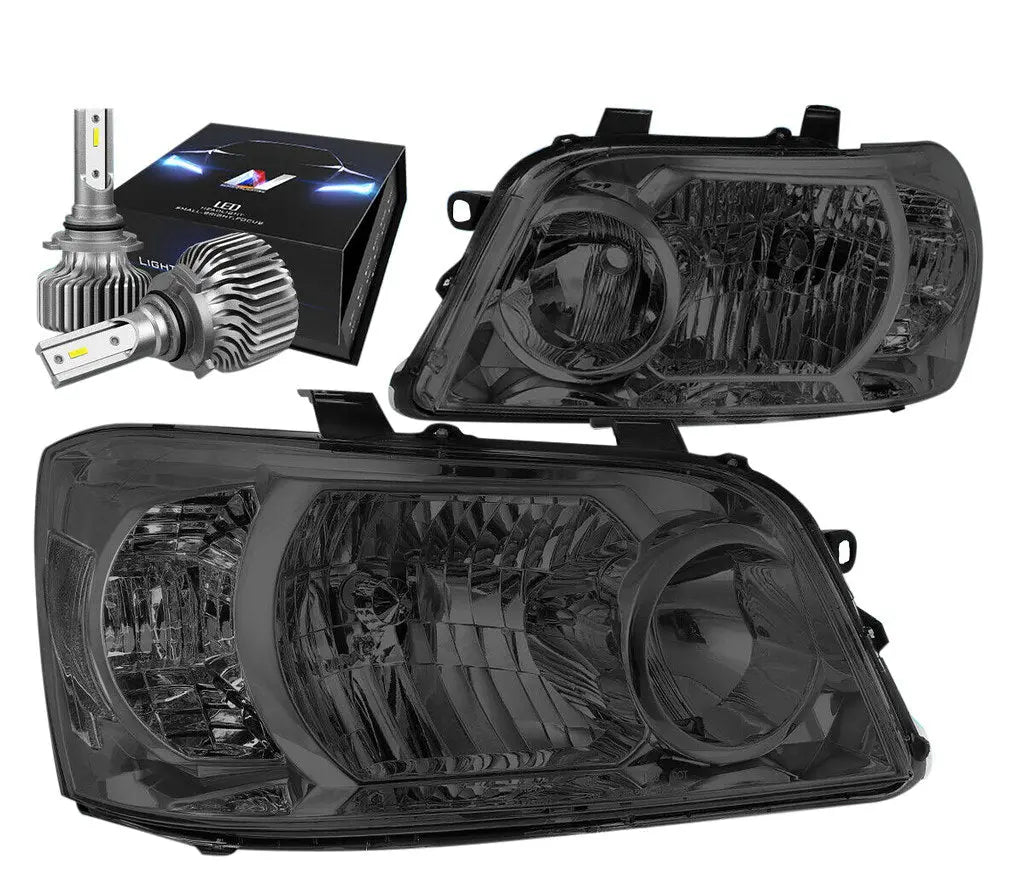 2004-2006 Toyota Highlander Headlight Lamp W/Led Kit Slim Style Smoked ...