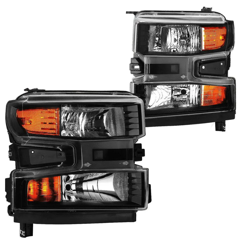 2019-2021 Silverado 1500 Wt Custom Trail Boss Headlight Lamps Black/ A ...