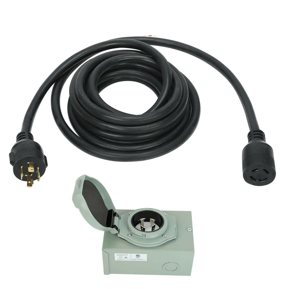 20Ft 30Amp 7500W Rv Power Extension Generator Cord Wire Inlet Box Nema ...