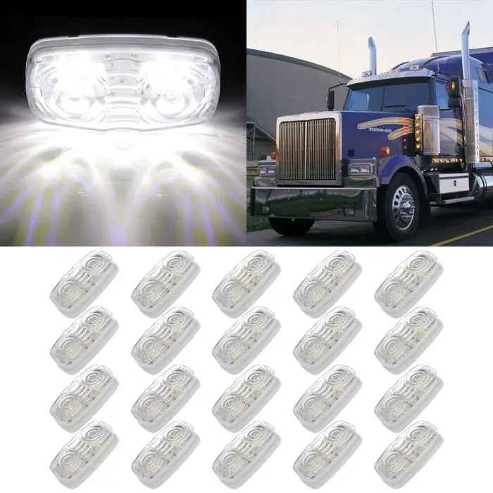 20X LED 4 inch side marker light 12 led white Pickup Truck Lorry boat ...