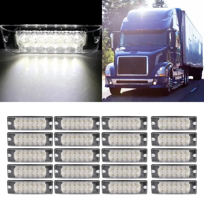 20X LED 8" white side signal light Pickup Truck Lorry boat van side ma ...