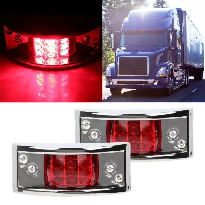 2X 12 LED 5 inch red indicator trail light Pickup Truck Lorry boat van ...