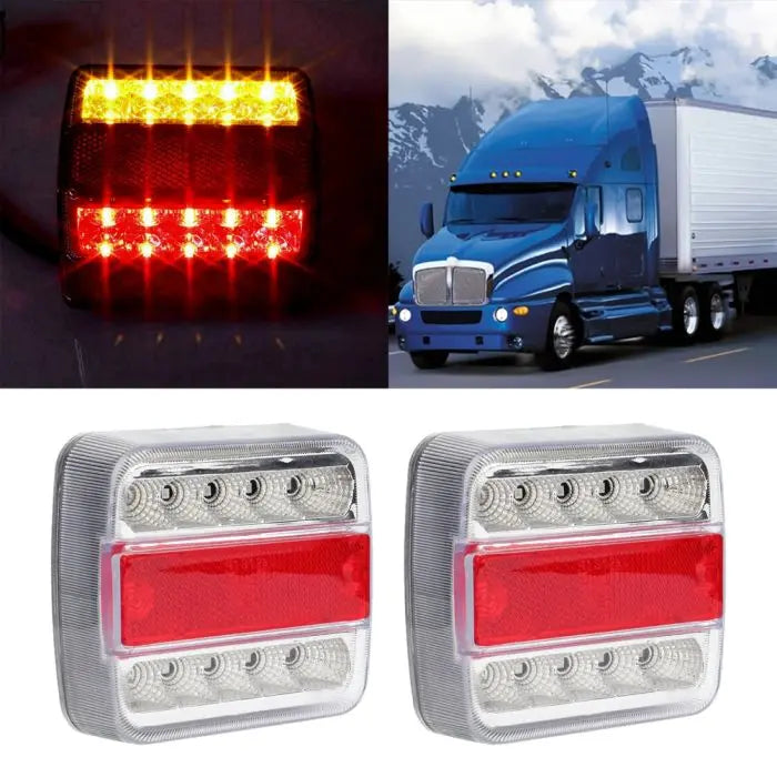 2X 14 led 4 inch indicator trail light red Pickup Truck Lorry boat van ...