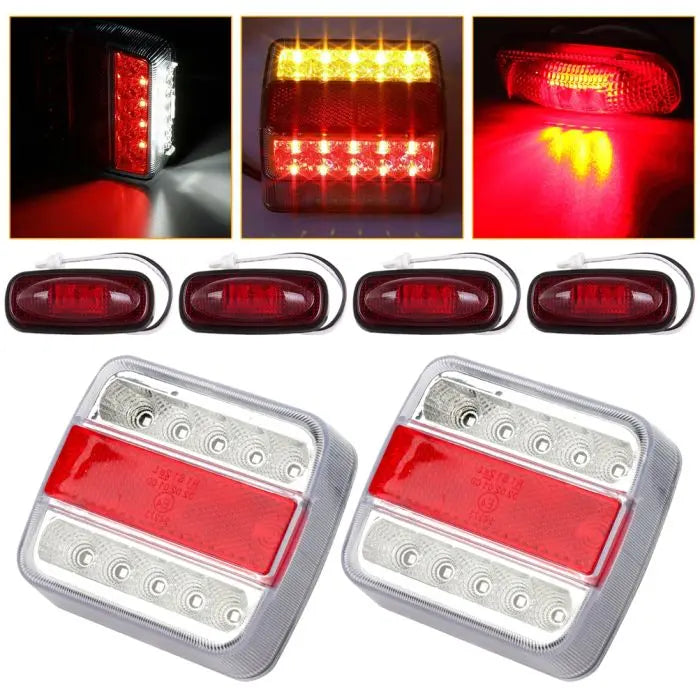 2X 14 led 4 inch red indicator trail light Pickup Truck Lorry boat +4X ...