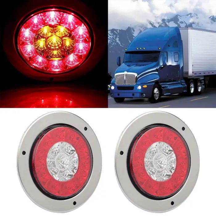 2X 16 led 6 inch red indicator trail light Pickup Truck Lorry boat van ...
