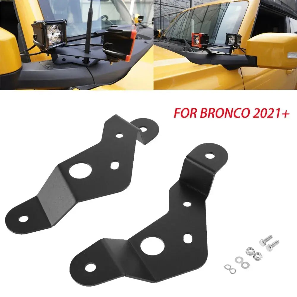 2X A-Pillar Dual Led Light Pods Mounting Bracket For Ford Bronco 2021 ...