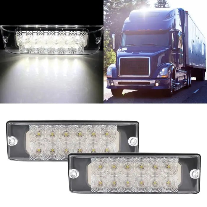 2X LED 8" white side signal light Pickup Truck Lorry boat van side mar ...
