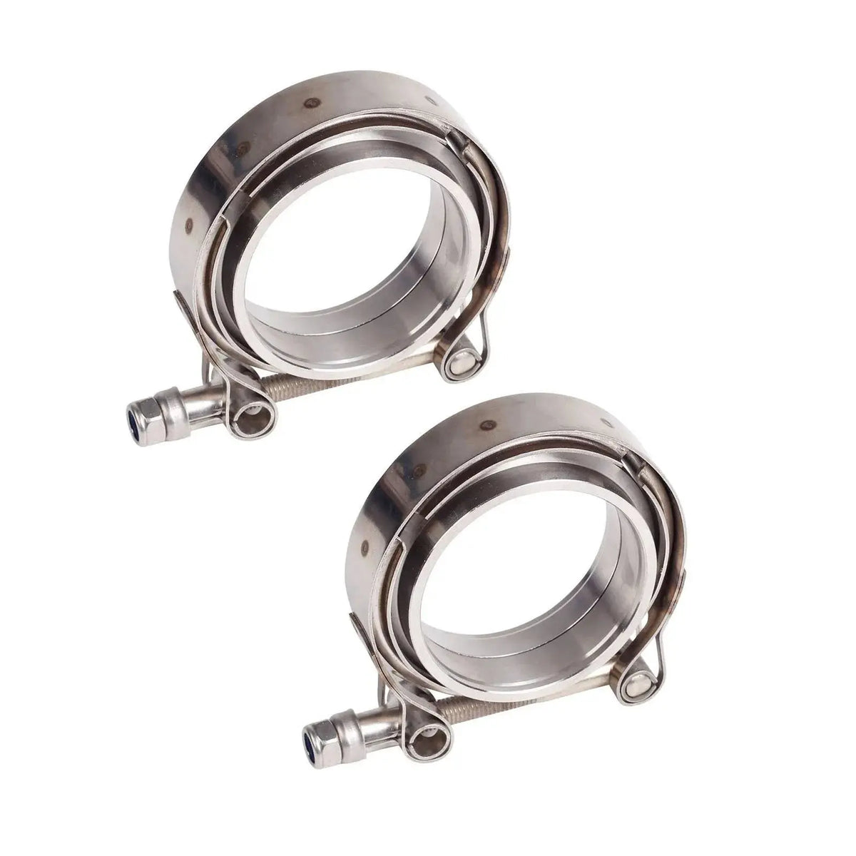 2X Turbo Exhaust Pipes MILD STEEL 2.5'' Inch V-Band Flange & Clamp Kit ...