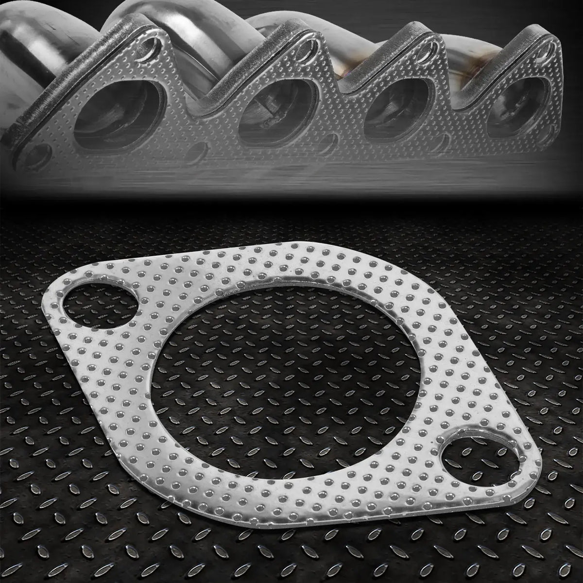 3.75" 56Mm 2-Bolt Graphite Header Exhaust Manifold Collector Flange Pi ...