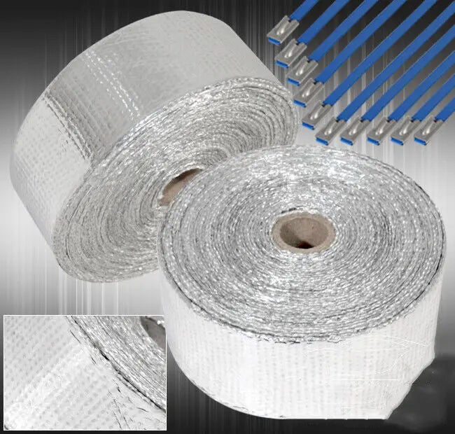 30 Feet Thermal High Heat Shield Wrap Header Intake Turbo+Zip Tie Silv ...
