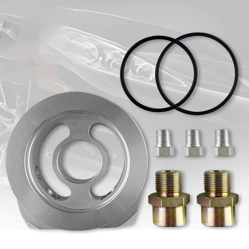 Oil Filter Cooler Sandwich Plate Adapter, Universal Aluminum Oil Press ...