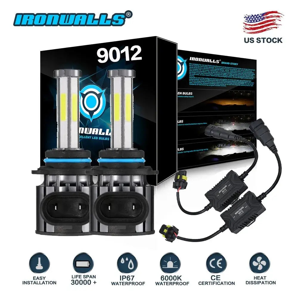 6-Side 9012 Led Headlight Bulbs+Canbus Decoder Kit For 2014 2015 Gmc S ...