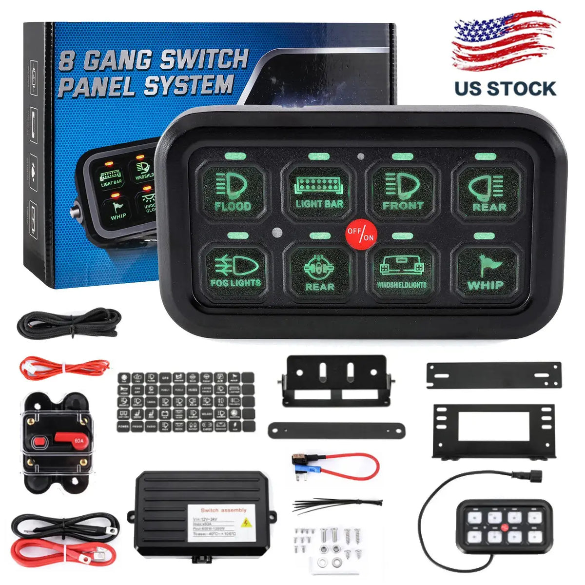 8 Gang Led Switch Panel Circuit Control Relay System Kit For Toyota Pi ...