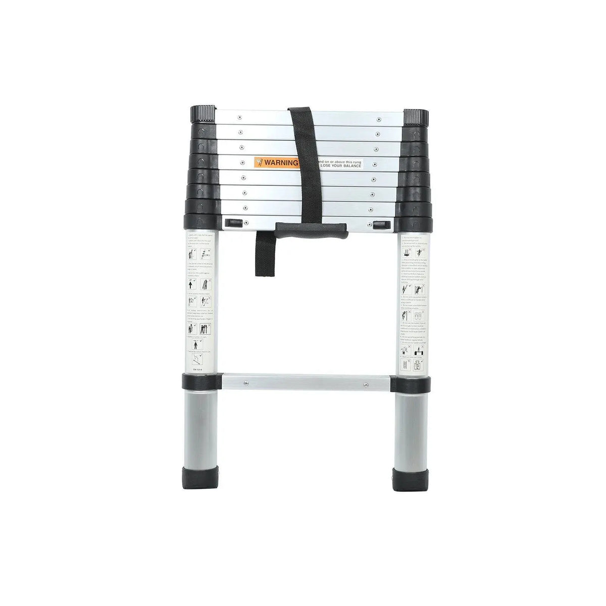 8.5Ft/2.6M Folding Aluminum Telescopic Extension Ladder Step Multi-Use ...