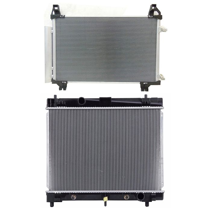 Aluminum Radiator & AC Condenser Cooling Kit 2006-2013 Toyota Yaris 1 ...