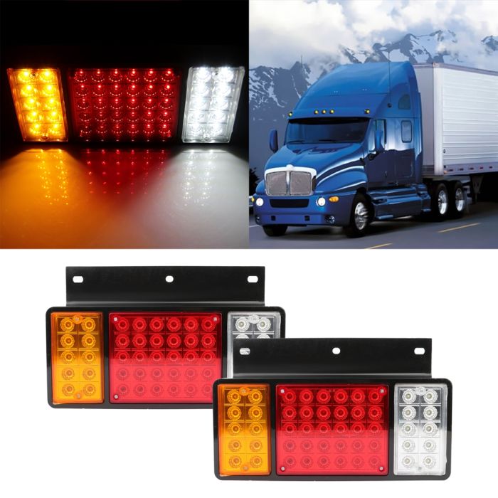 2x 50 led 12 inch amber indicator trailer light Pickup Truck Lorry boa ...