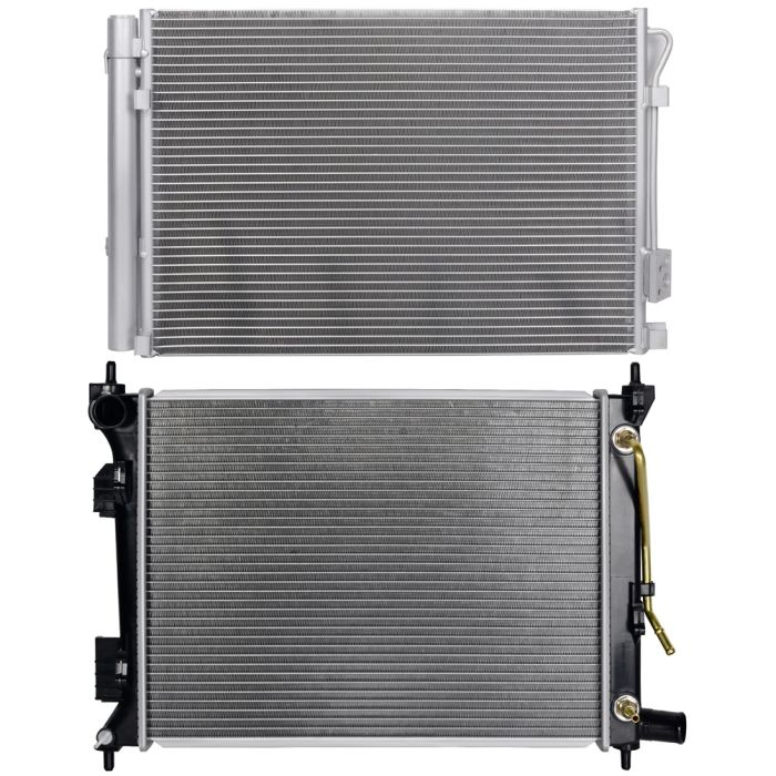 Aluminum Radiator & Condenser Cooling Kit 2012-2013 Hyundai Accent Kia ...